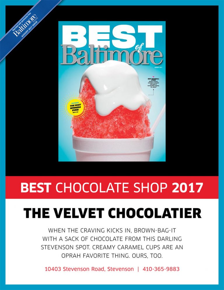 Best of Baltimore : Best Chocolate Shop 2017 - The Velvet Chocolatier